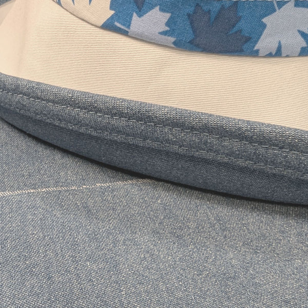 Bleached Indigo Denim, medium weight, sold by the yard - madcaphats