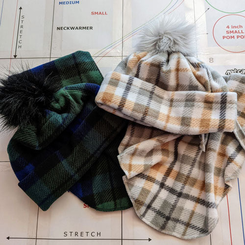 Pom Pom Toque and Neckwarmer, digital sewing pattern, in A4 printer fo ...
